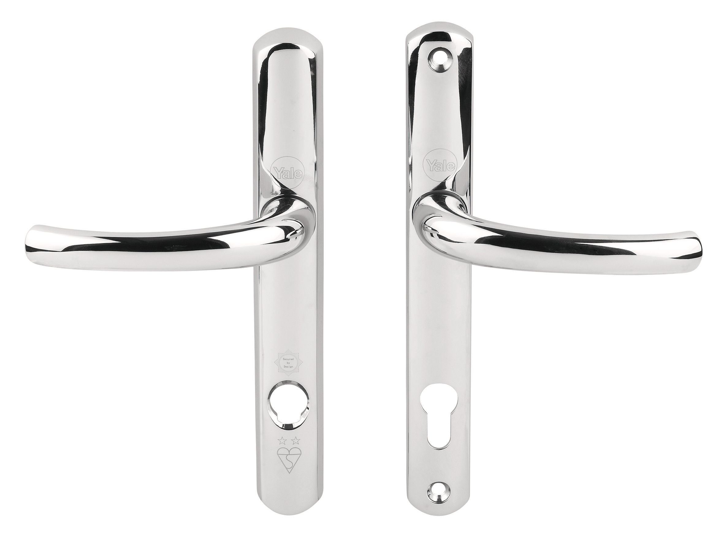 Yale Platinum security Polished Chrome effect Stainless steel Curved ...