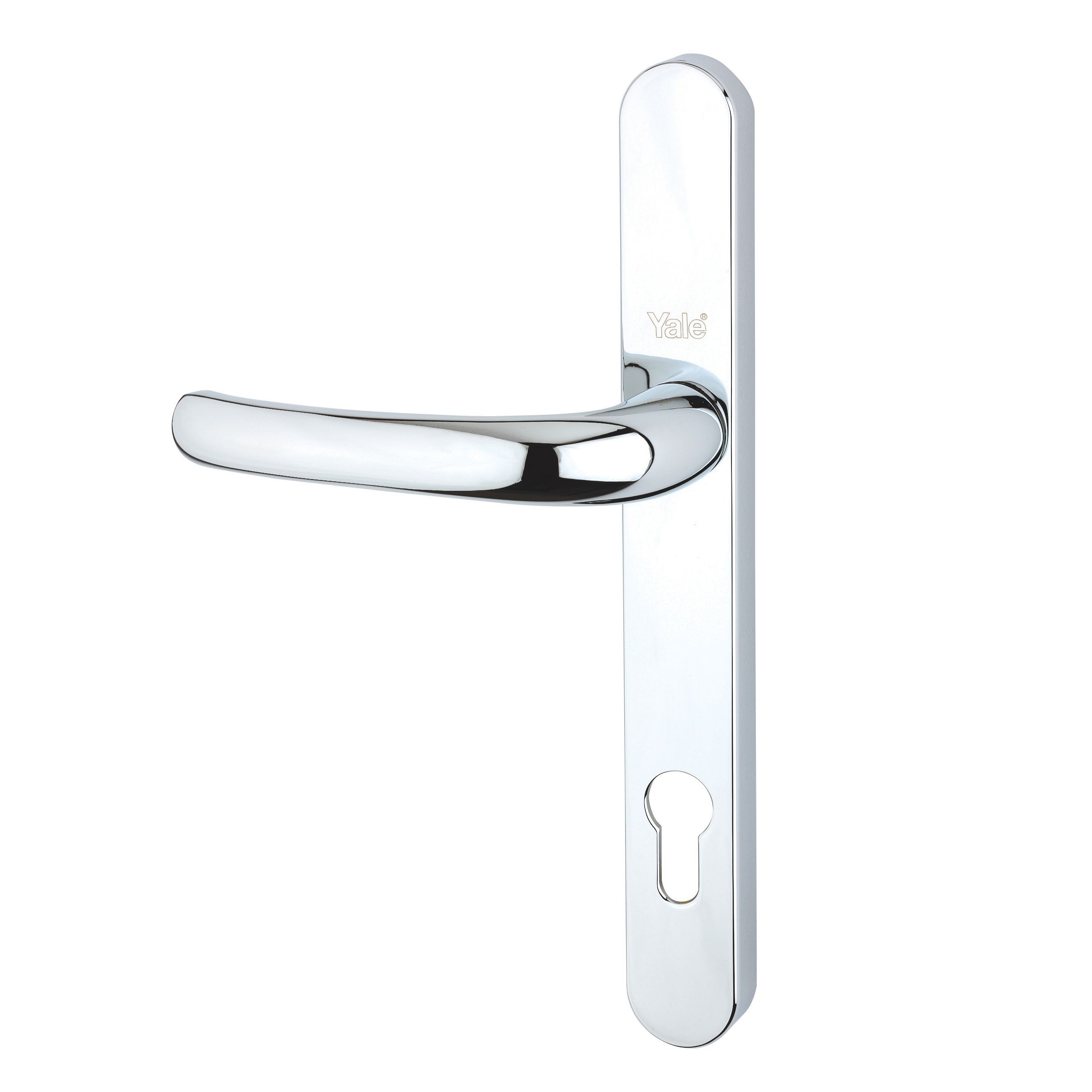 Yale Polished Chrome effect Zinc alloy Straight Euro Lock Lever on ...