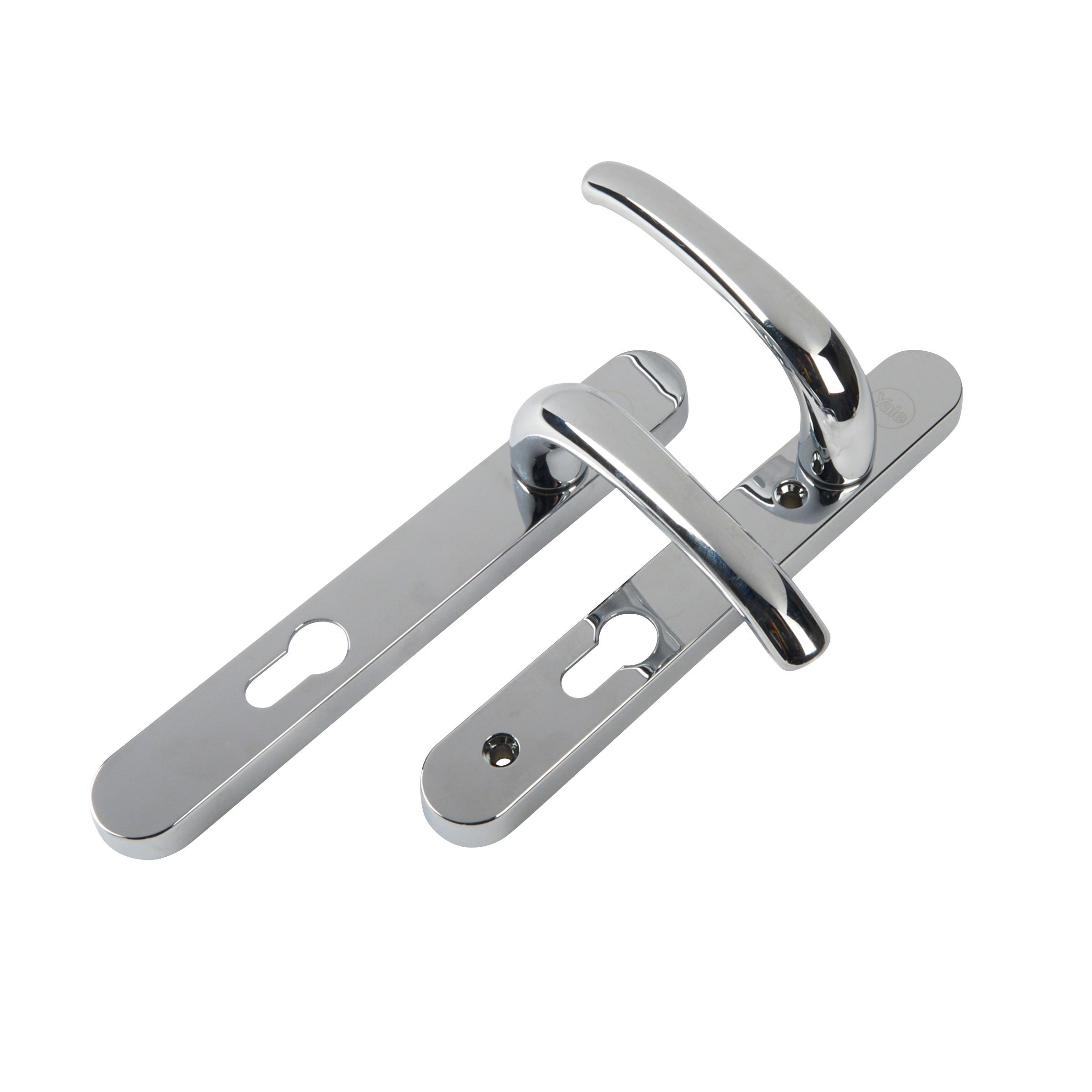 Yale Polished Chrome effect Zinc alloy Straight Euro Lock Lever on ...