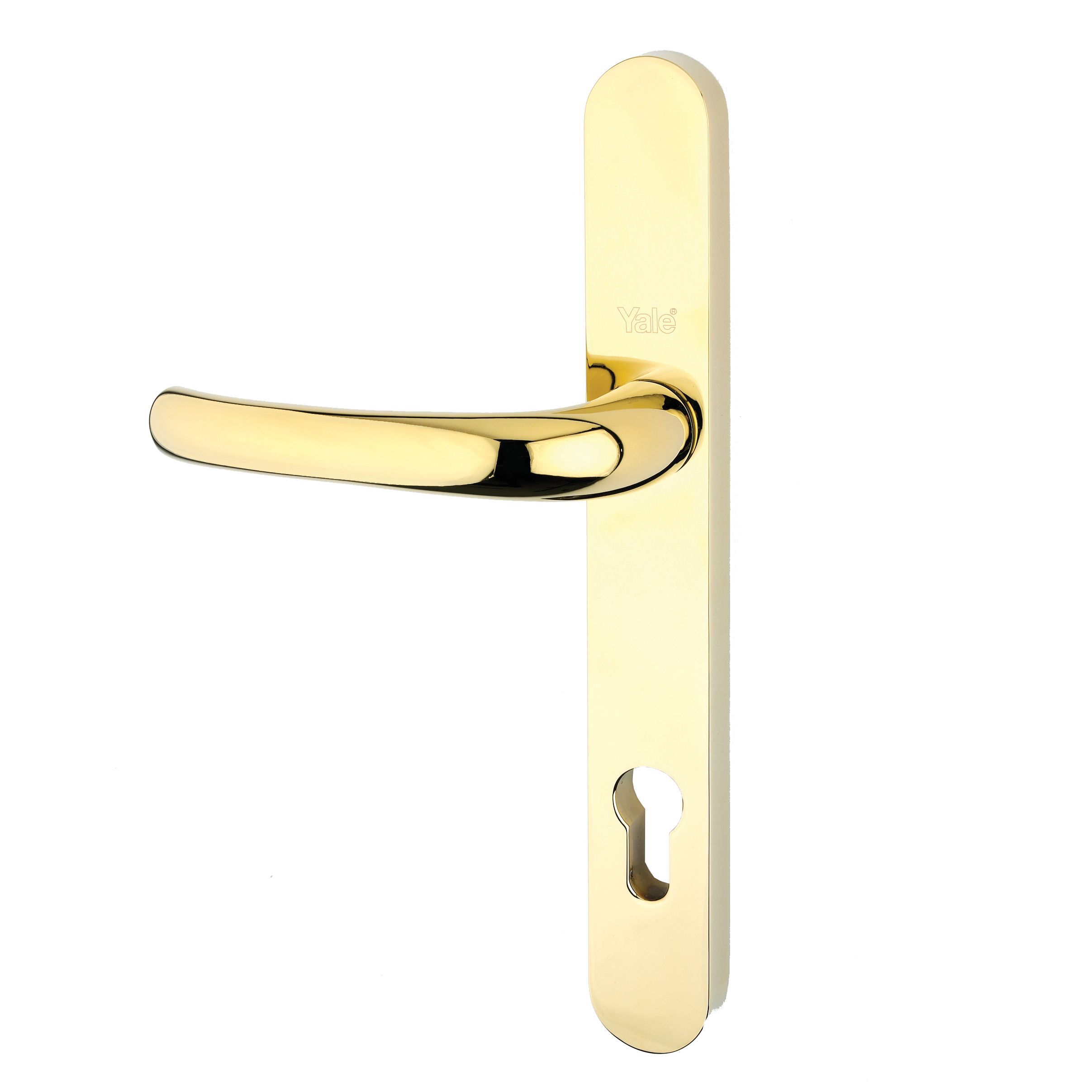 Buy Yale Polished Gold effect Zinc alloy Straight Euro Lock Lever on ...