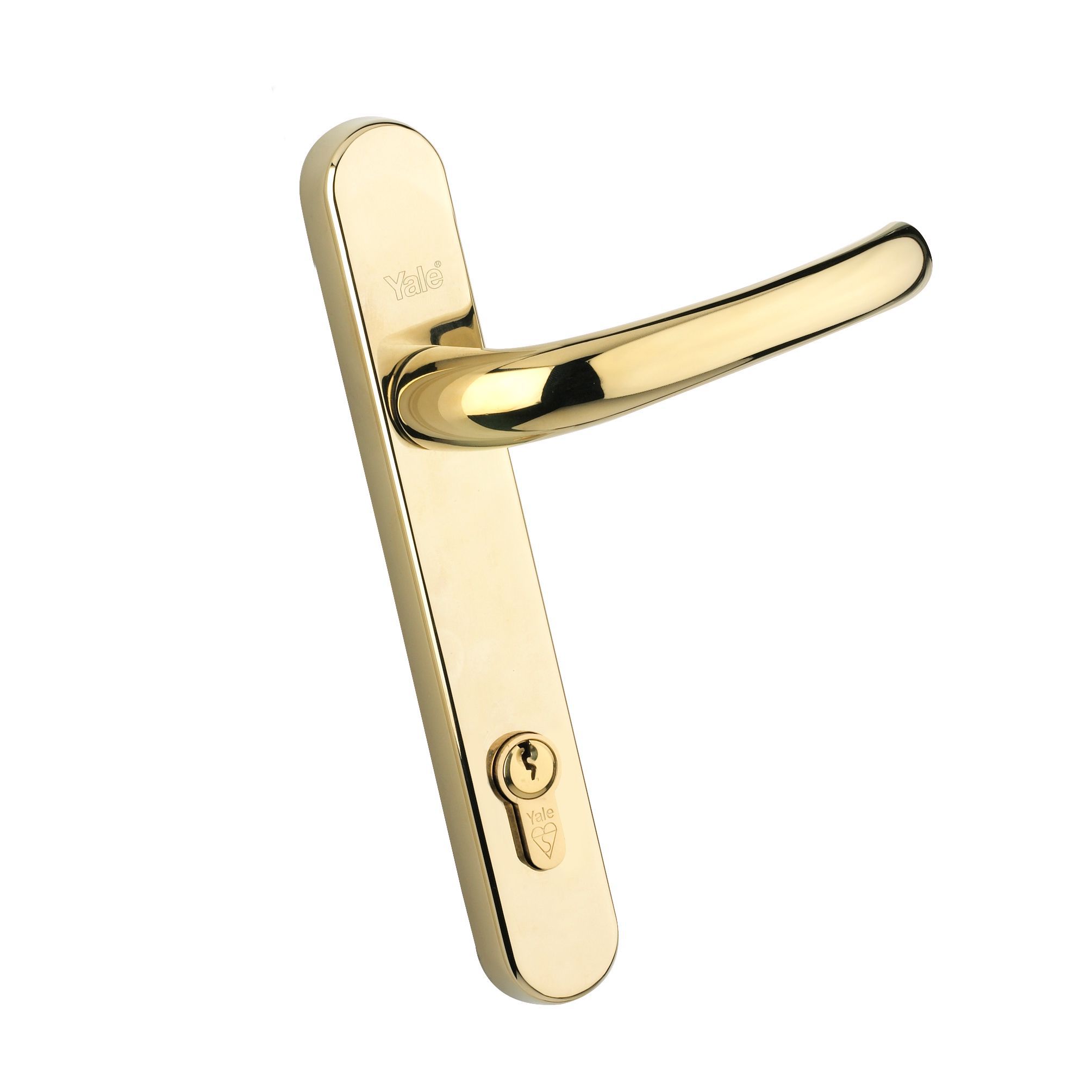 Buy Yale Polished Gold effect Zinc alloy Straight Euro Lock Lever on ...