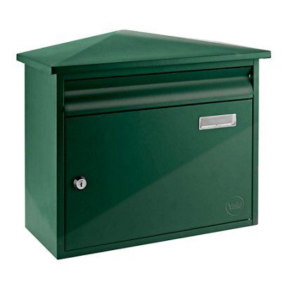 Yale Satin Green Steel Post box, (H)345mm (W)405mm | DIY at B&Q