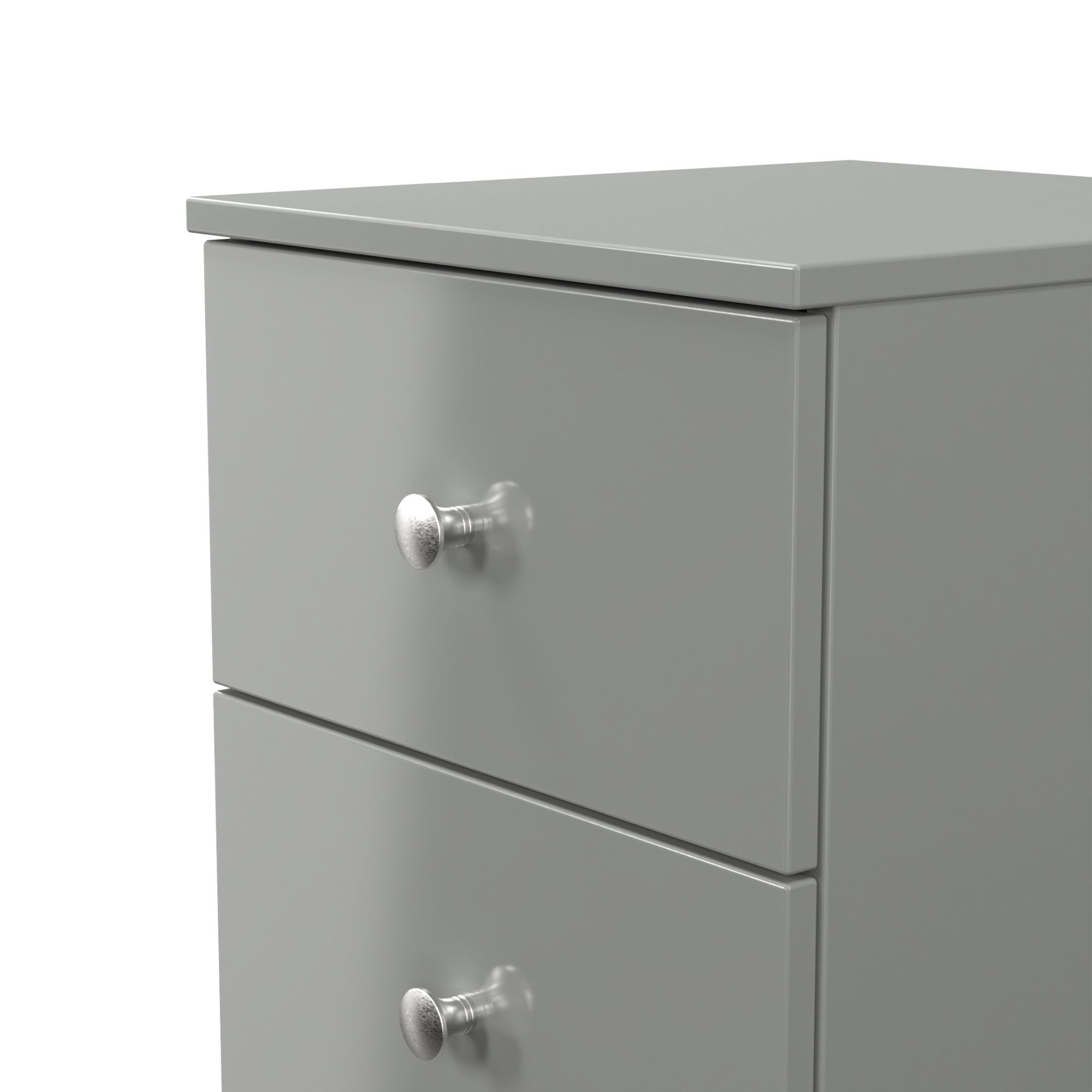 Yarmouth Ready assembled Matt grey no effect 2 Drawer Bedside chest (H ...