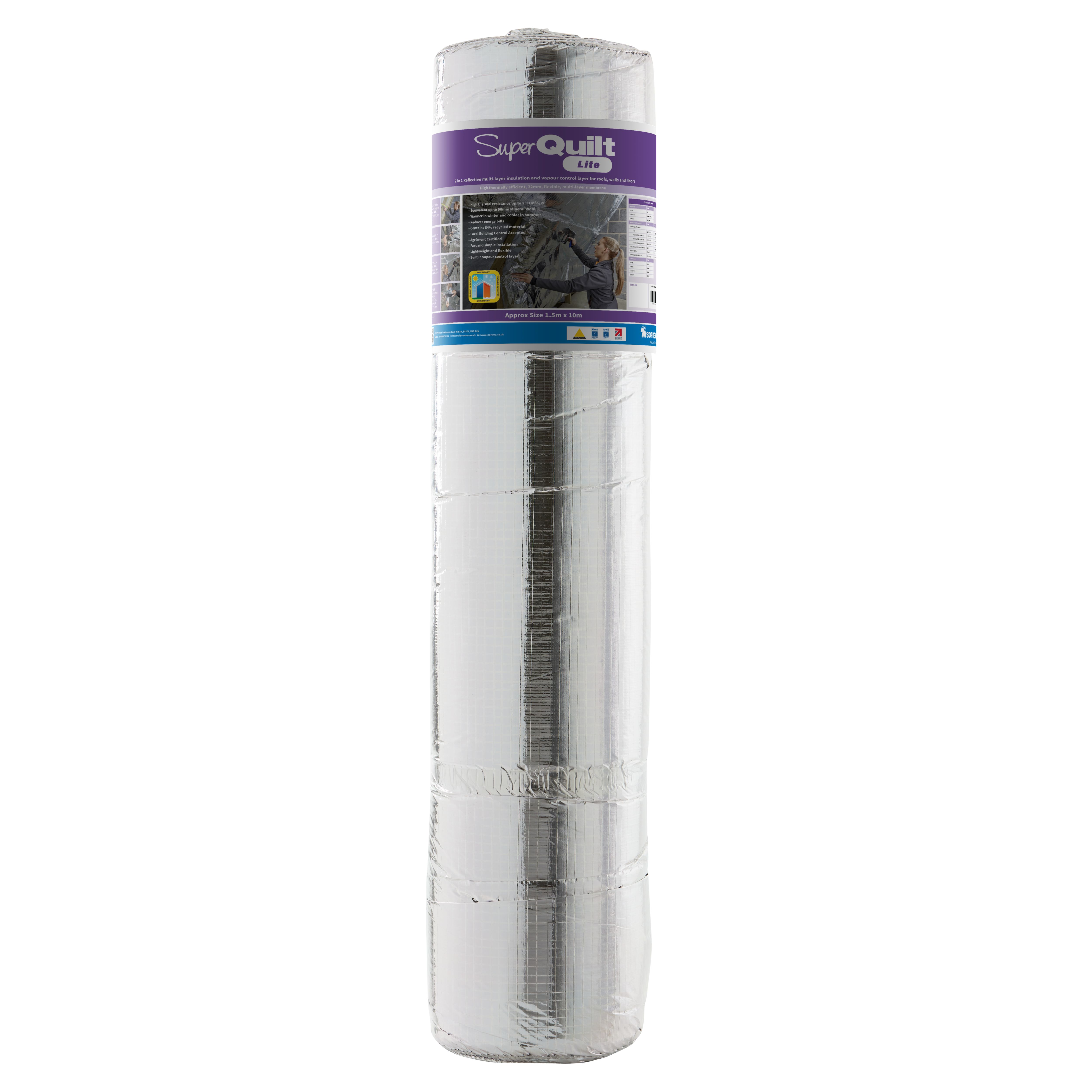 YBS SuperQuilt-Lite Silver Reflective insulation roll, (L)10m (W)1.2m ...