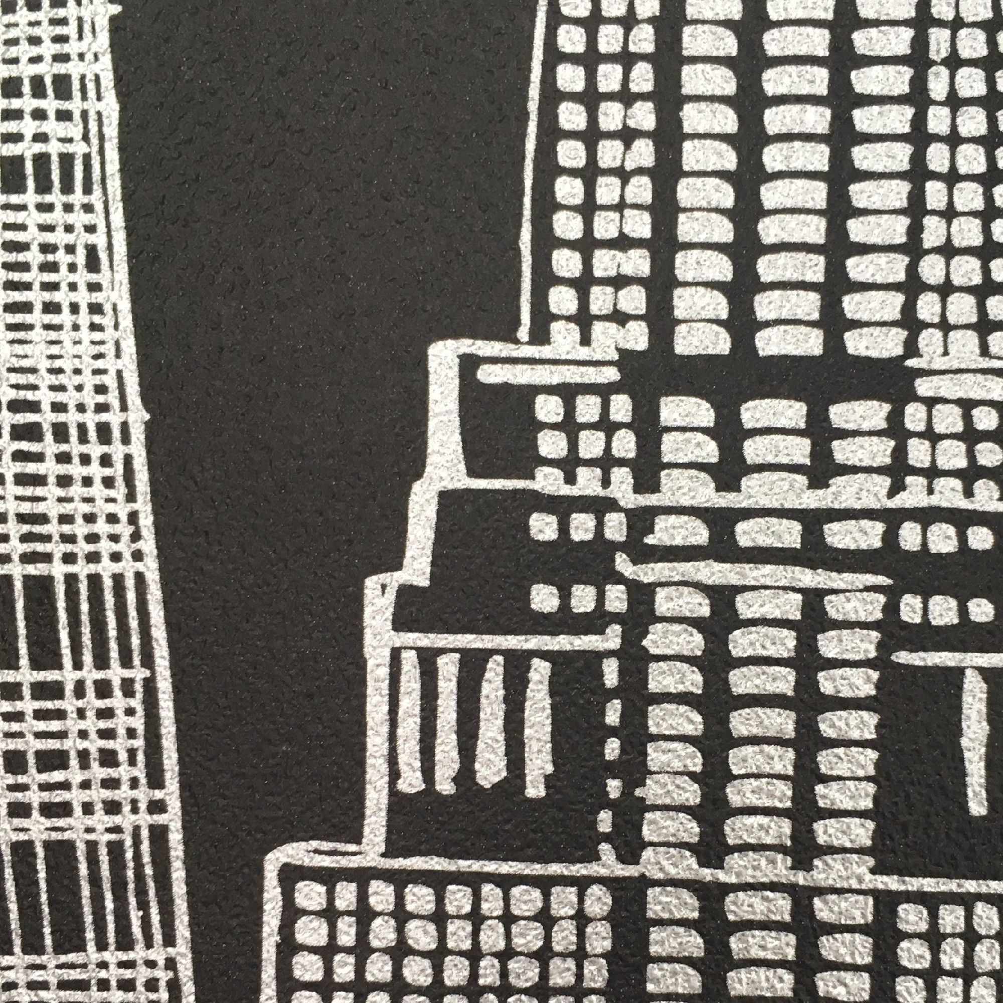 Yopo Black Cityscape Metallic effect Textured Wallpaper Sample | DIY at B&Q