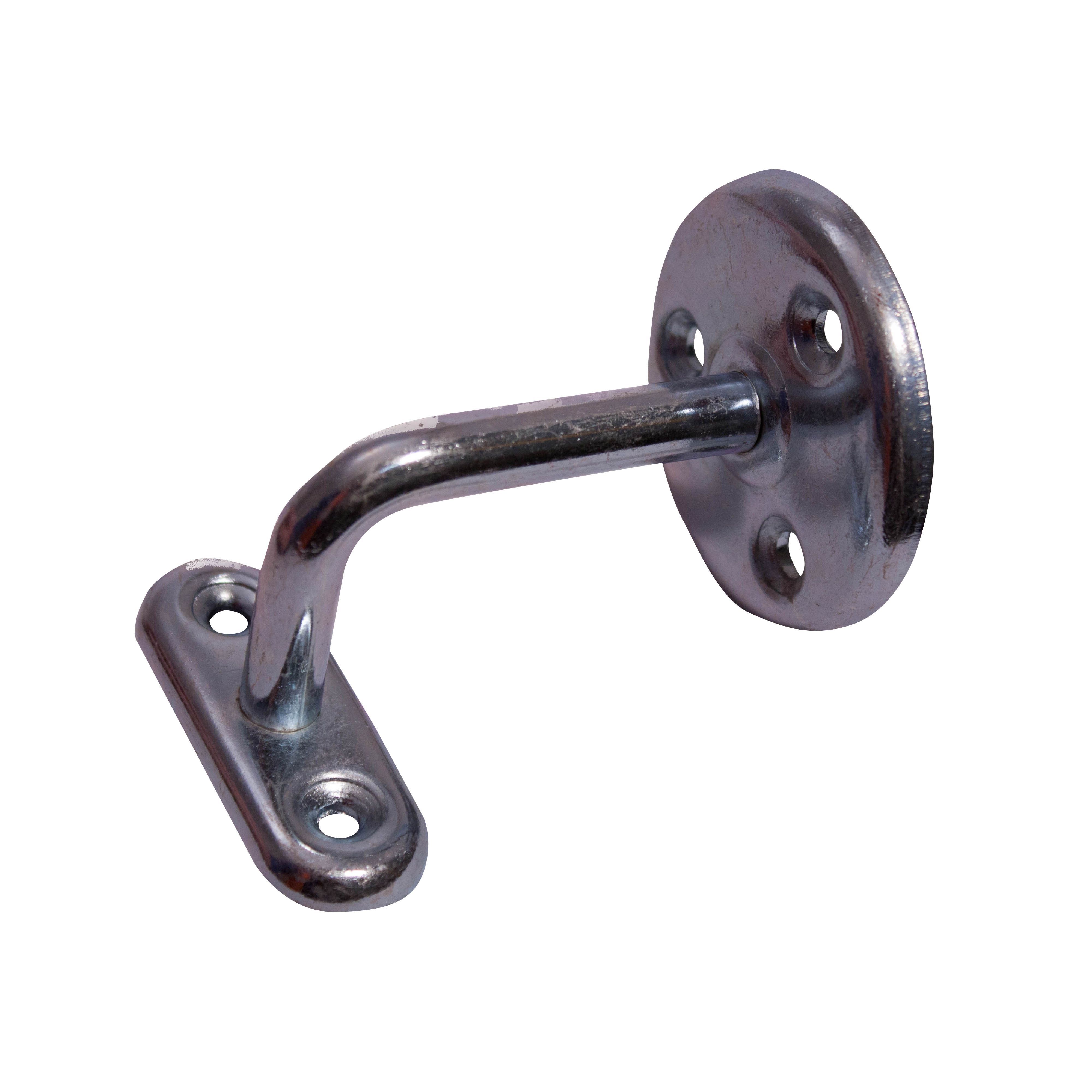 Zinc effect Steel Wall-mounted Handrail bracket (L)58mm (W)11mm | DIY ...