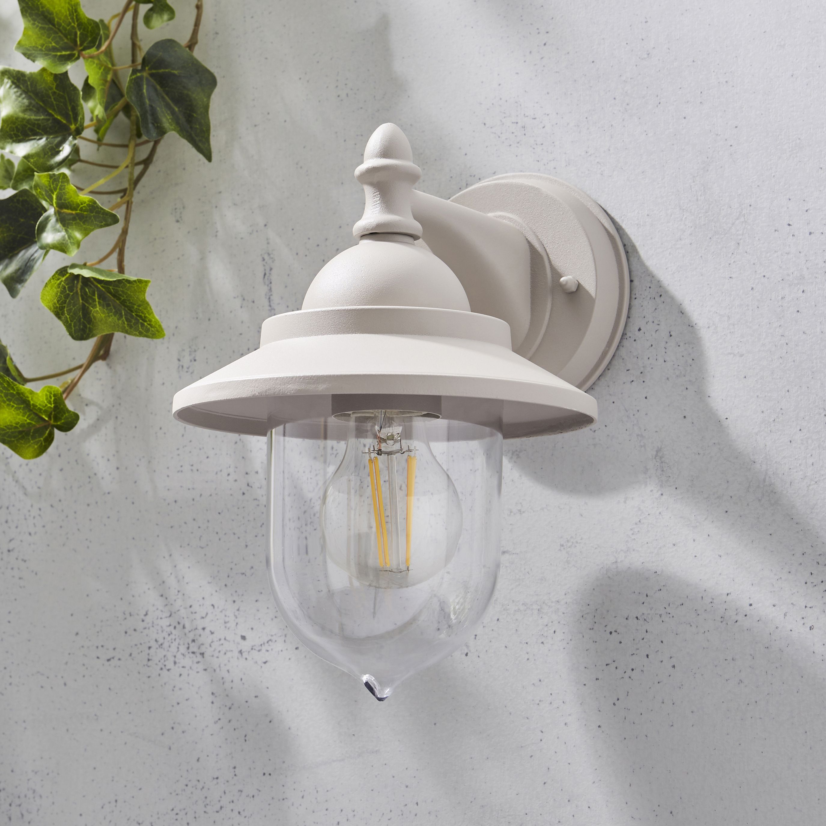 Zinc Galway Fixed Matt Grey Mains-powered LED Outdoor Lantern On/Off ...