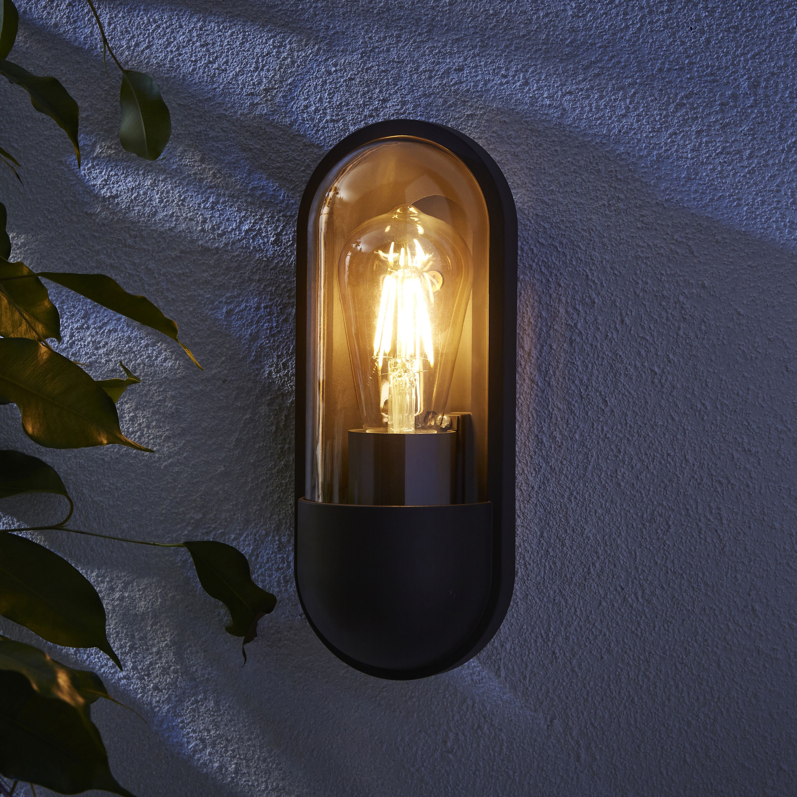 Zinc Kerry Fixed Matt Black Mains-powered LED Outdoor Contemporary ON ...