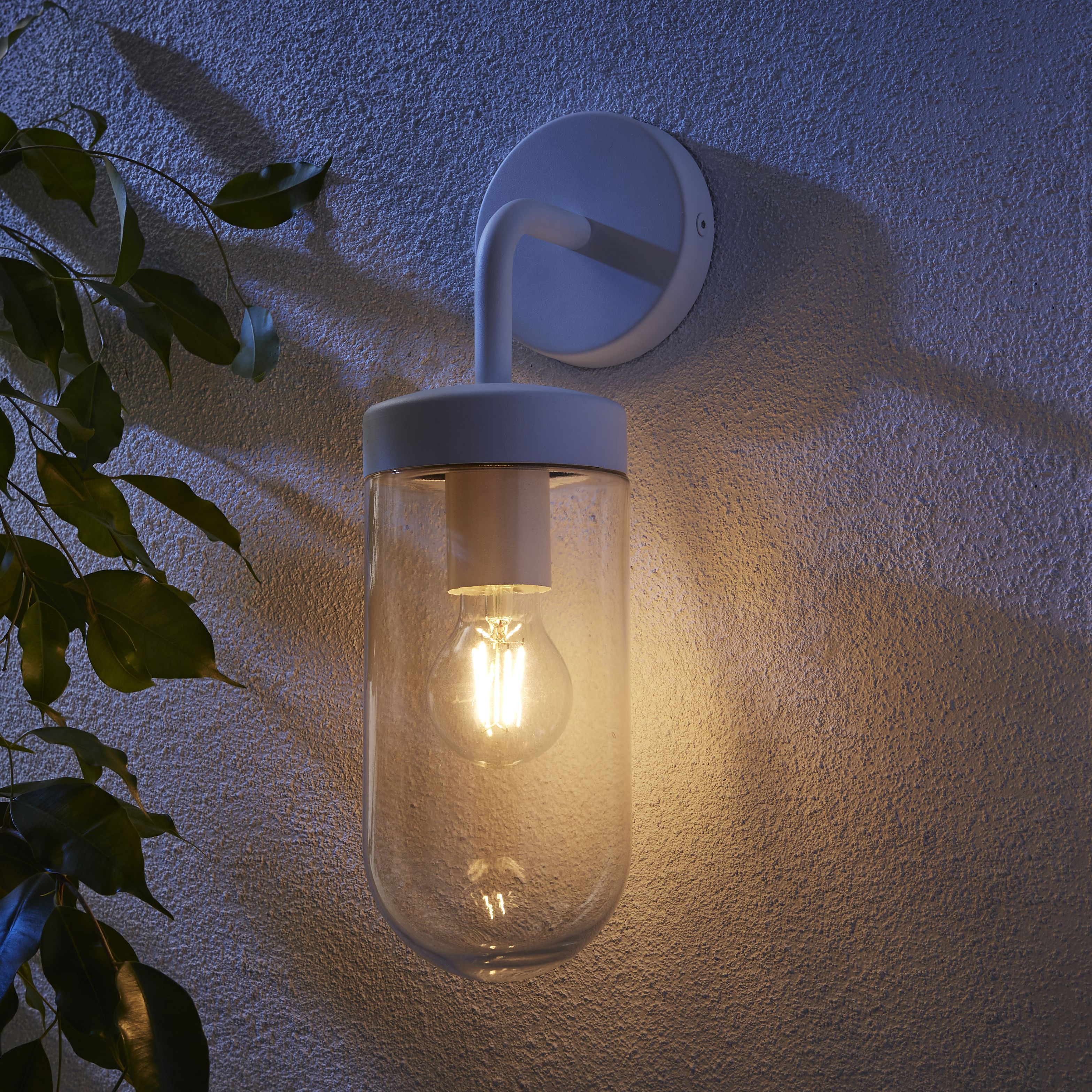 Zinc Mount Fixed Matt Ivory Mains-powered LED Outdoor ON/OFF Wall light ...