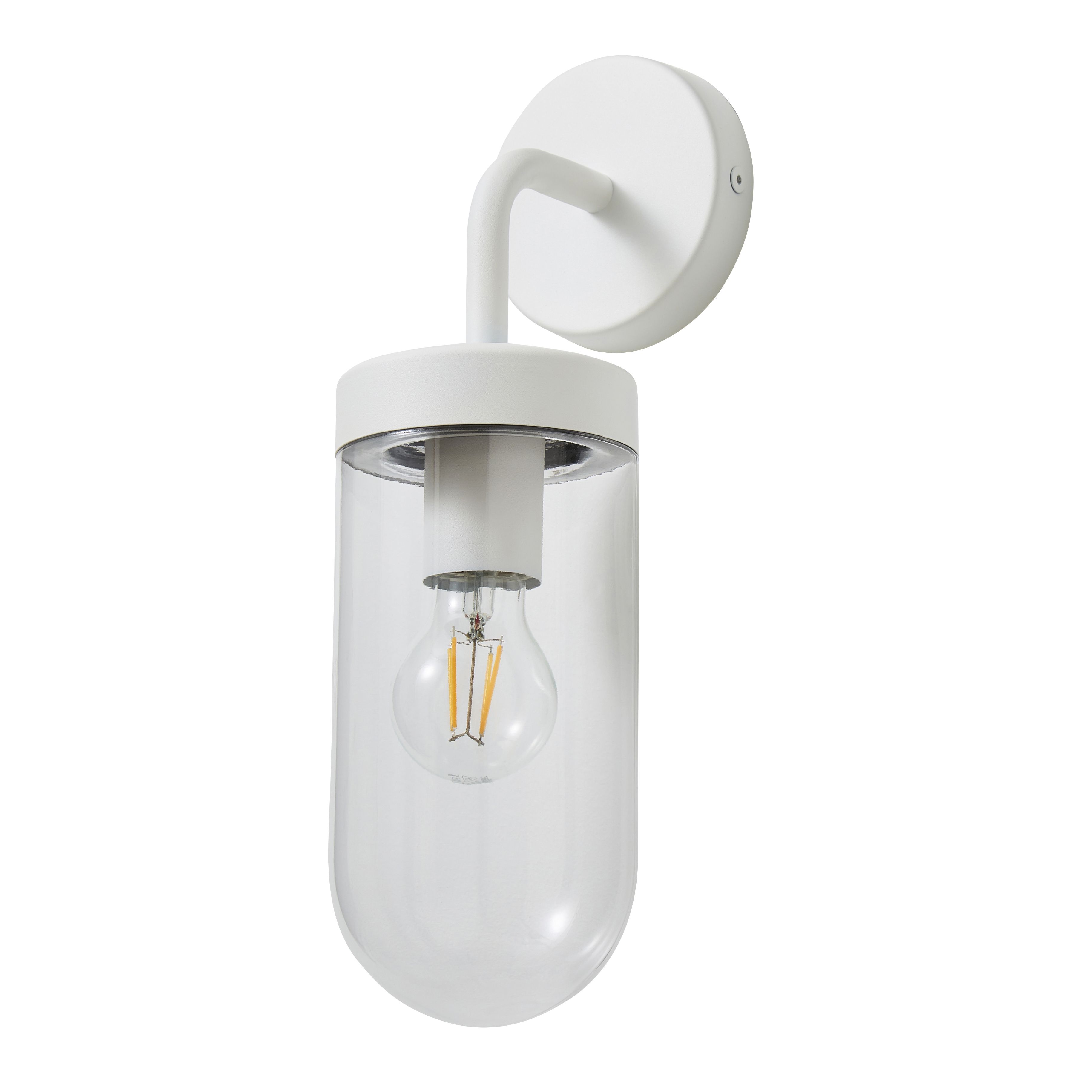 Zinc Mount Fixed Matt Ivory Mains-powered LED Outdoor ON/OFF Wall light ...