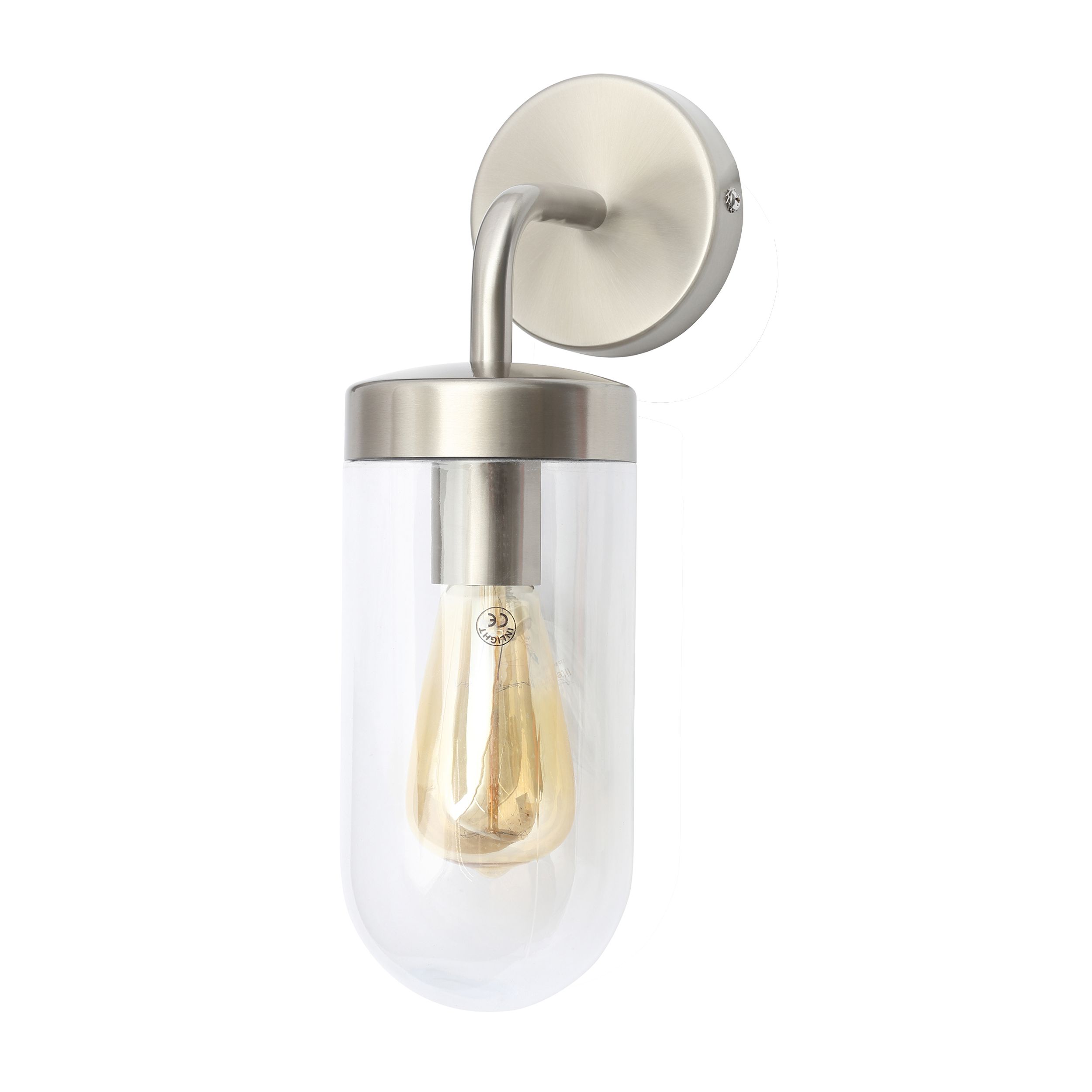 Zinc Mount Fixed Matt Silver Stainless steel effect Mains-powered LED ...