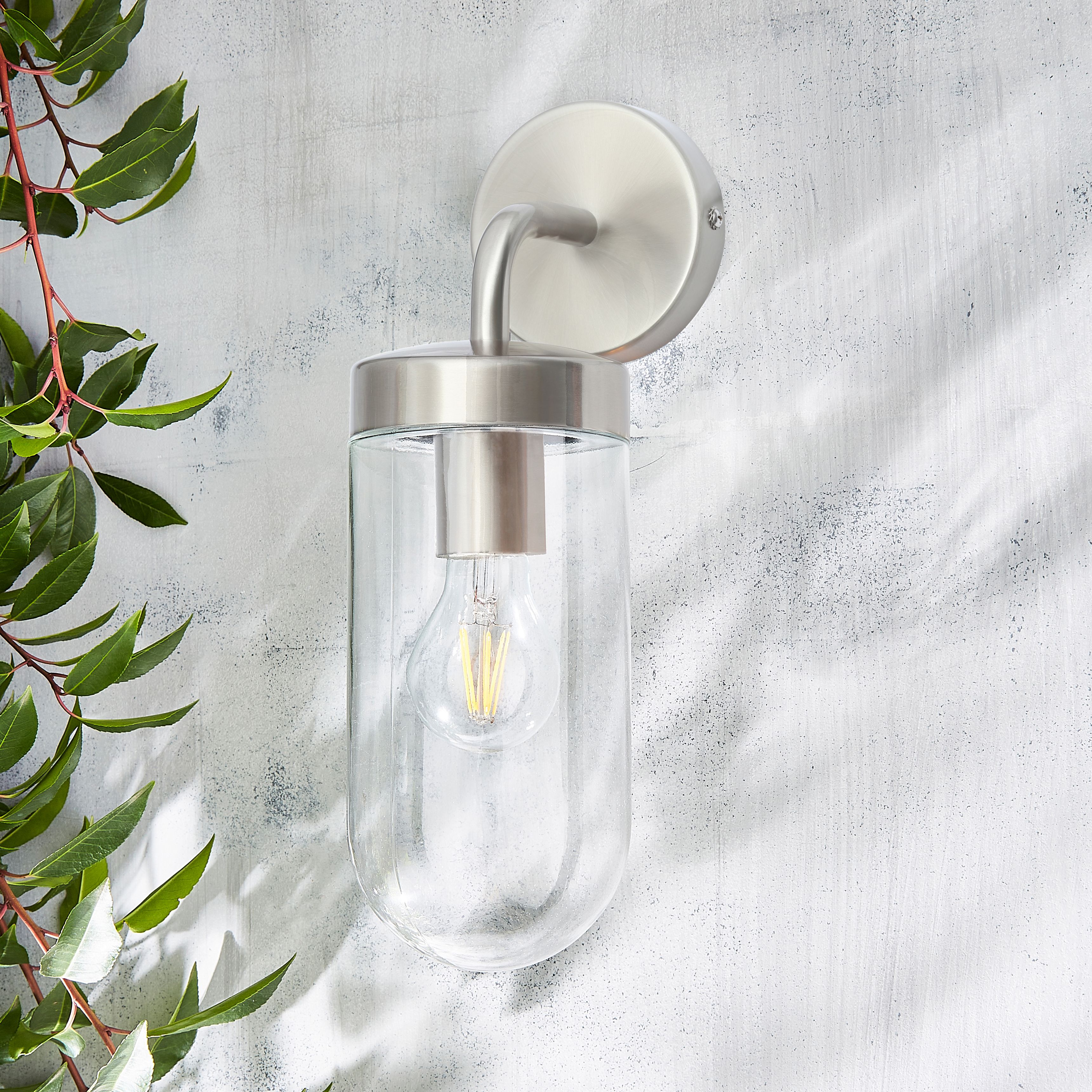 Zinc Mount Fixed Matt Silver Stainless steel effect Mains-powered LED ...