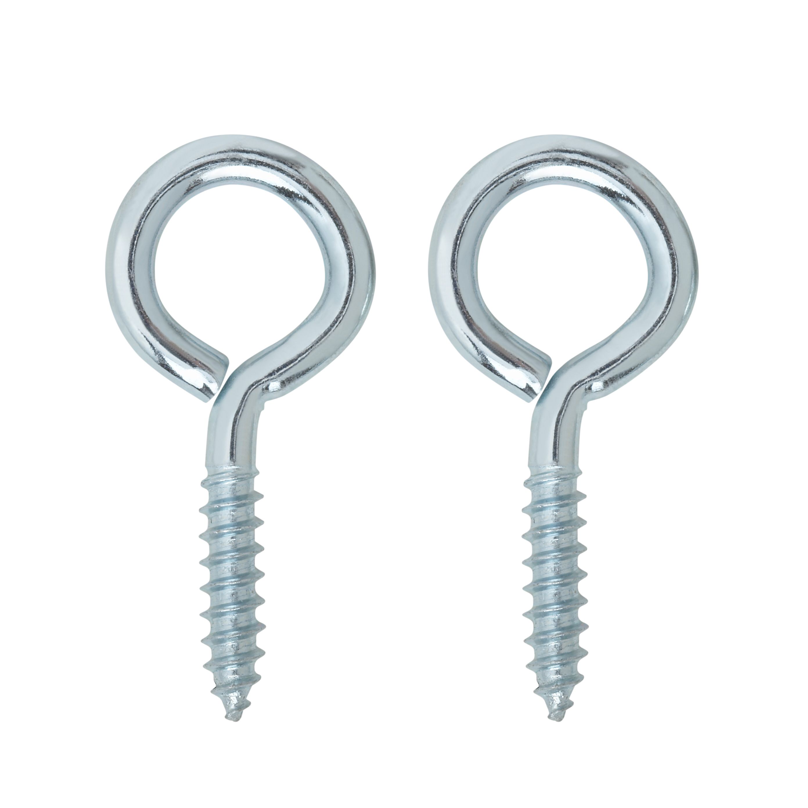 Zinc plated Metal Large Screw eye L 60mm Pack of 2