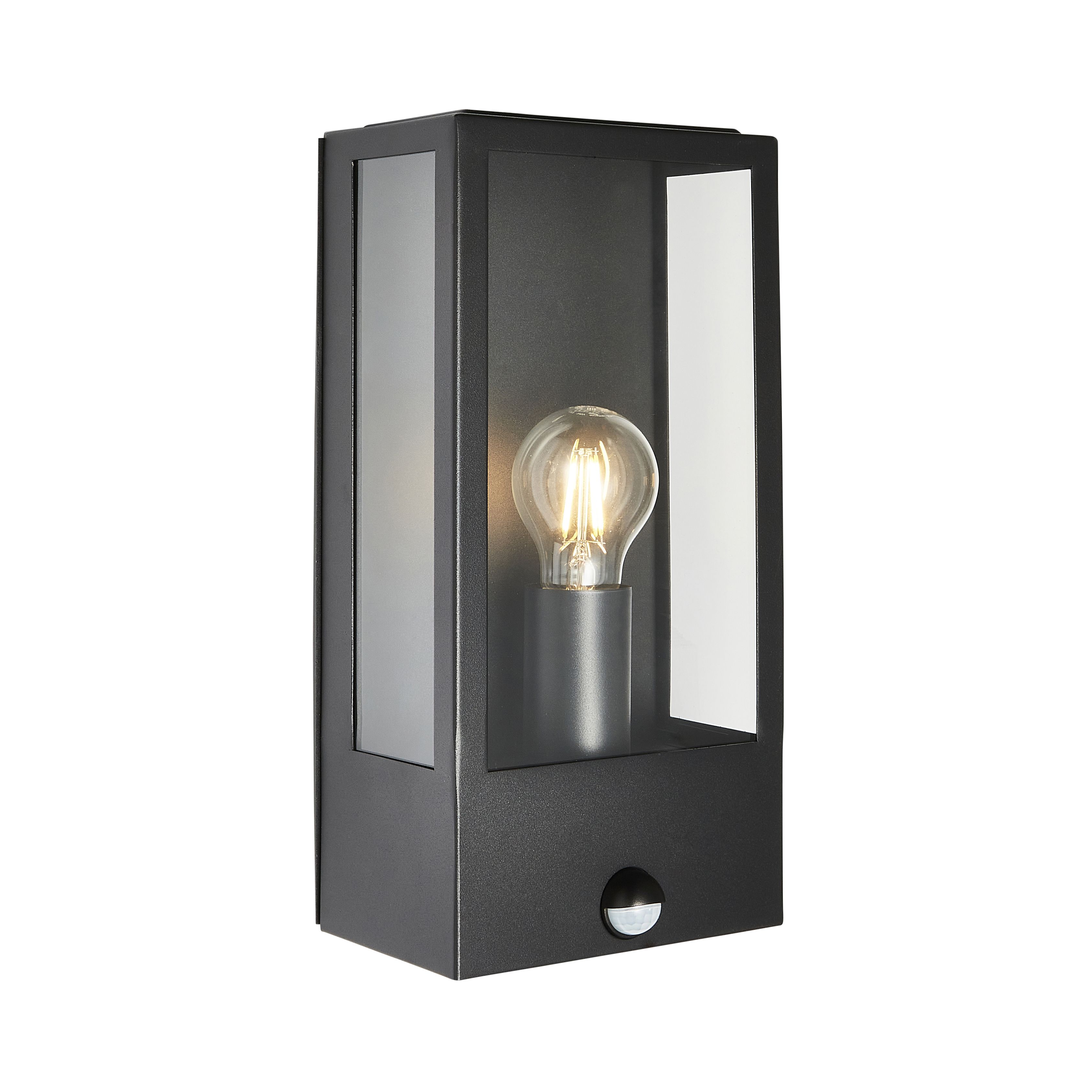 Buy Zinc Thora Fixed Matt Black LED PIR Motion sensor Outdoor Box Wall ...