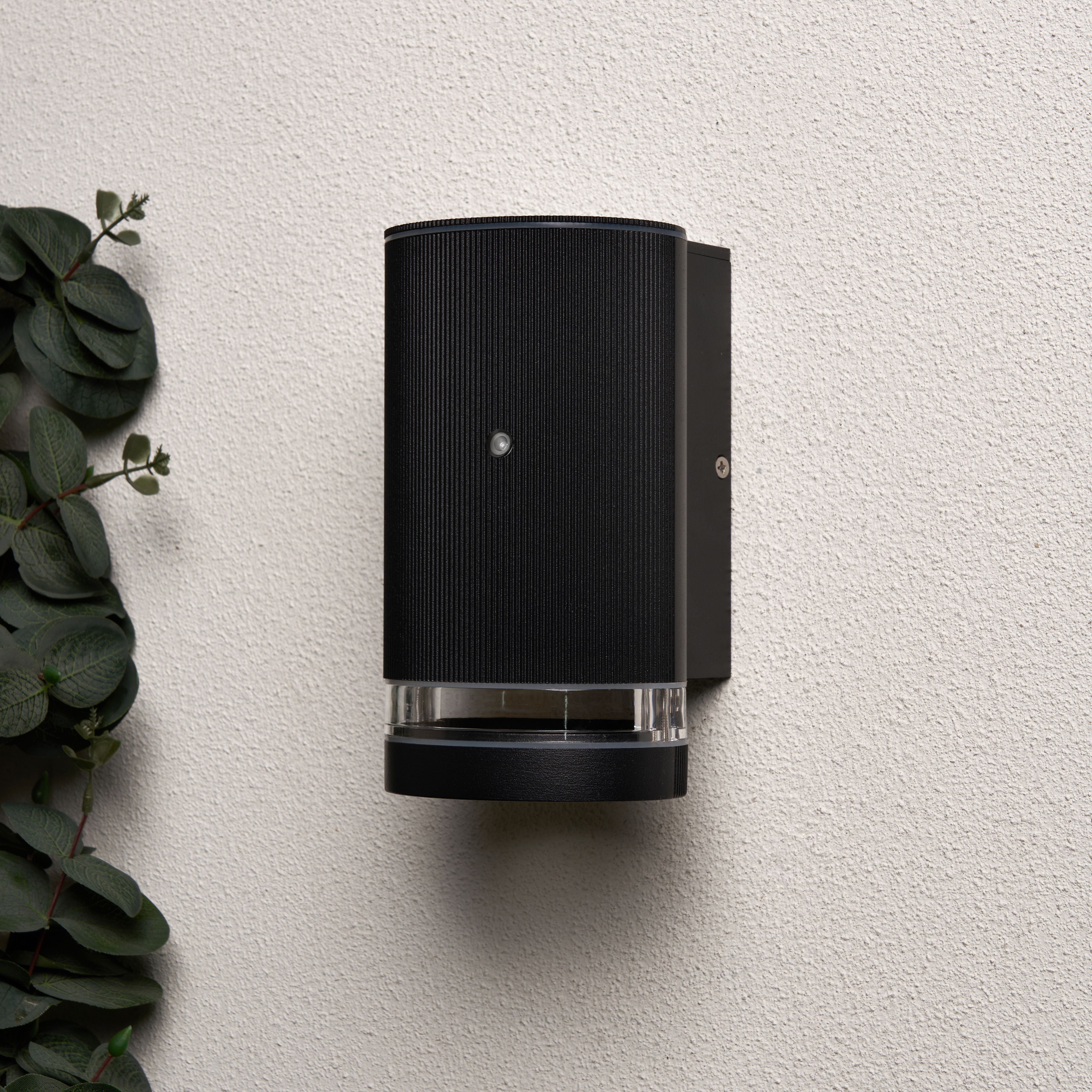 Zink Ballini Fixed Matt Black LED Photocell Outdoor Wall light 6W