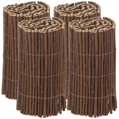 (4 PACK) FLEXIBLE WOODEN WILLOW GARDEN EDGING & ARCH FENCING