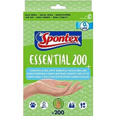 (D) Spontex Essential Disposable Gloves 200 Pack