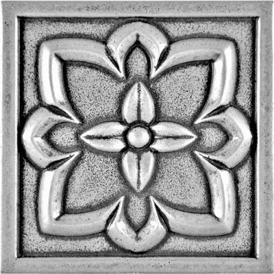 (Pack of 4 Tiles) Niche Tiles Crown Metal Nickel 9.5cm. x 9.5cm ...