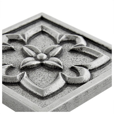 (Pack of 4 Tiles) Niche Tiles Crown Metal Nickel 9.5cm. x 9.5cm ...
