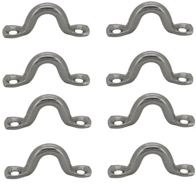 (Pack of 8) 4MM A4 Marine Stainless Steel Wire Eye Lacing Strap W/ Screws
