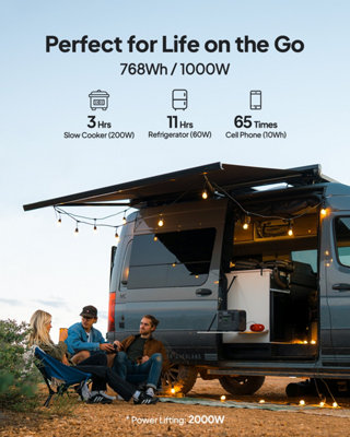 (Renew) BLUETTI Portable Power Station AC70, 768Wh&UP TO 2000W with 5 ...