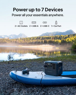 (Renew) BLUETTI Portable Power Station AC70, 768Wh&UP TO 2000W with 5 ...
