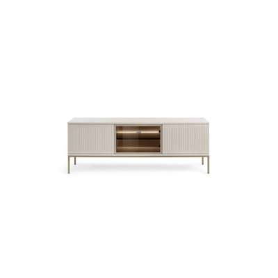 Sento Cashmere & Gold TV Cabinet - 154cm Wide Unit with LED Lighting ...