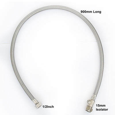(SSH2/C) Viva 1/2 BSP Female x 15mm Isolator Compression 900mm Long ...