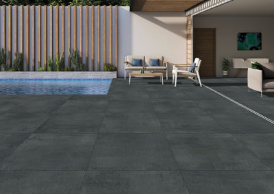 (TNT) CEMENTO ANTHRACITE 90 X 60 x 2 CM OUTDOOR R11 MATT. PACK OF 40 ...