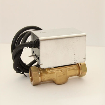 (ZV1) 2 Port 1" Irish BSP Compression Heating Water Motorised Zone ...