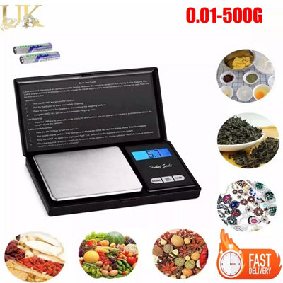 0.01G-500G DIGITAL WEIGHING SCALES POCKET GRAMS SMALL KITCHEN GOLD ...