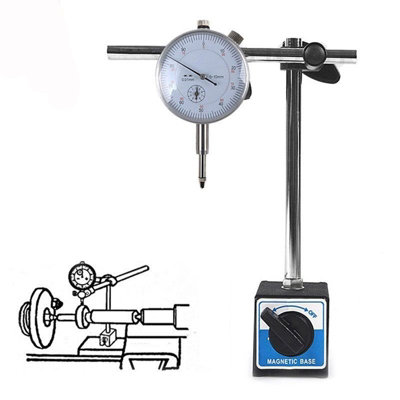 0-10mm Dial Indicator Test DTI Gauge Double Pole Magnetic Base