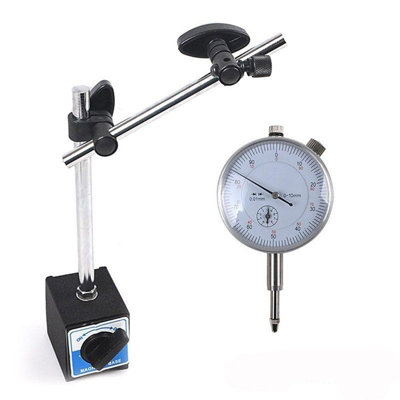 0-10mm Dial Indicator Test DTI Gauge Double Pole Magnetic Base