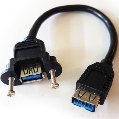 0.14m USB A V3.0 Female to Socket Coupler Joiner Patch Cable Panel ...