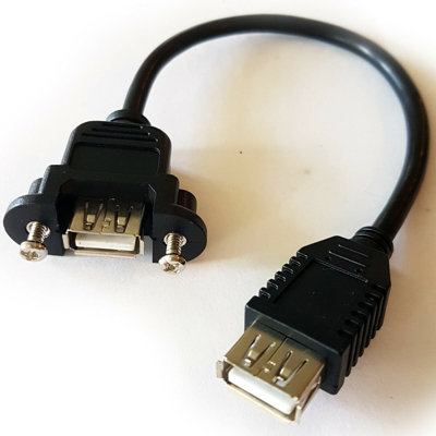 0.14m USB Female to USB A Socket Coupler Joiner Patch Cable Panel Mount ...