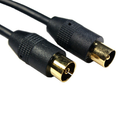 0.5m GOLD Aerial Cable Extension Male Plug to Female Socket TV Coaxial ...