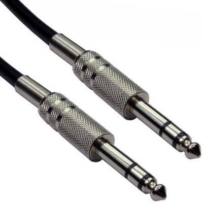 0.5m Pro 6.35mm 1/4" Stereo Jack Plug To Plug Cable Mixer Amp Audio TRS ...