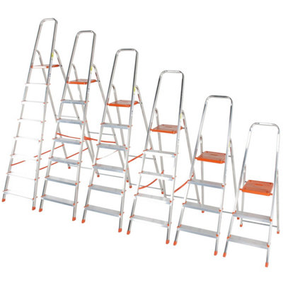0.8m Lightweight Aluminium Step Ladder with 4 Anti-Slip Treads for Safe ...