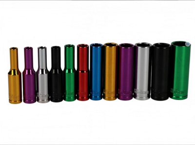 0pc 1/4 Inch Deep Socket Set Heavy Duty Highly Visible Sockets Chrome ...