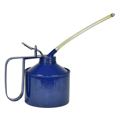 1-1/2 Pint Oil Lubricant Metal Can with Flexible Spout Thumb Pump ...