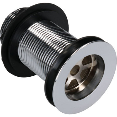 1 1/4" (32mm) Chrome Plated Unlotted Basin Waste Rubber Plug & Chain ...