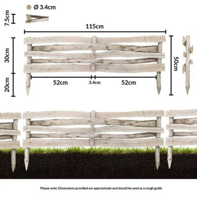 1.14m Split Hazel Lawn Edging - 30cm Height