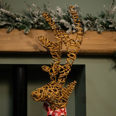 1.15m Battery Operated Light up Brown Christmas Reindeer with 120 Warm ...