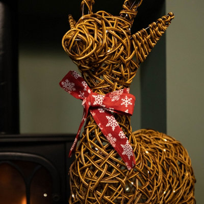 1.15m Battery Operated Light up Brown Christmas Reindeer with 120 Warm ...