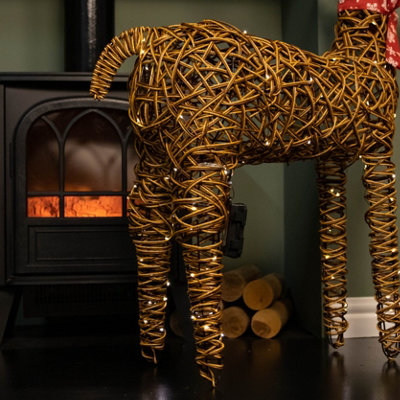 1.15m Battery Operated Light up Brown Christmas Reindeer with 120 Warm ...