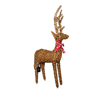 1.15m Battery Operated Light up Brown Christmas Reindeer with 120 Warm ...