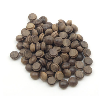 1/2" - 12.7mm Walnut Mushroom Plug - Pack of 100 | DIY at B&Q