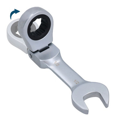 1/2" AF SAE Imperial Flexible Stubby Flexi Head Ratchet Spanner Combi ...