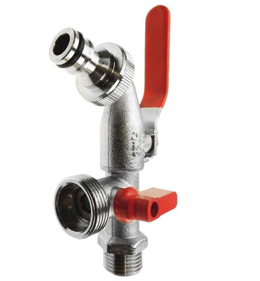 1/2" BSP Double Duo Outlet Garden Tap Brass Nickle Plated Automatic ...