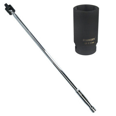 1/2" Drive 24" Breaker Power Knuckle Bar with 30mm Metric Deep Impact ...
